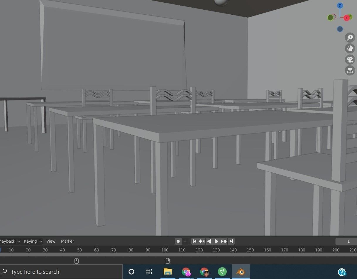 Thematic Lighting Classroom Scene in blender free 3D model | CGTrader