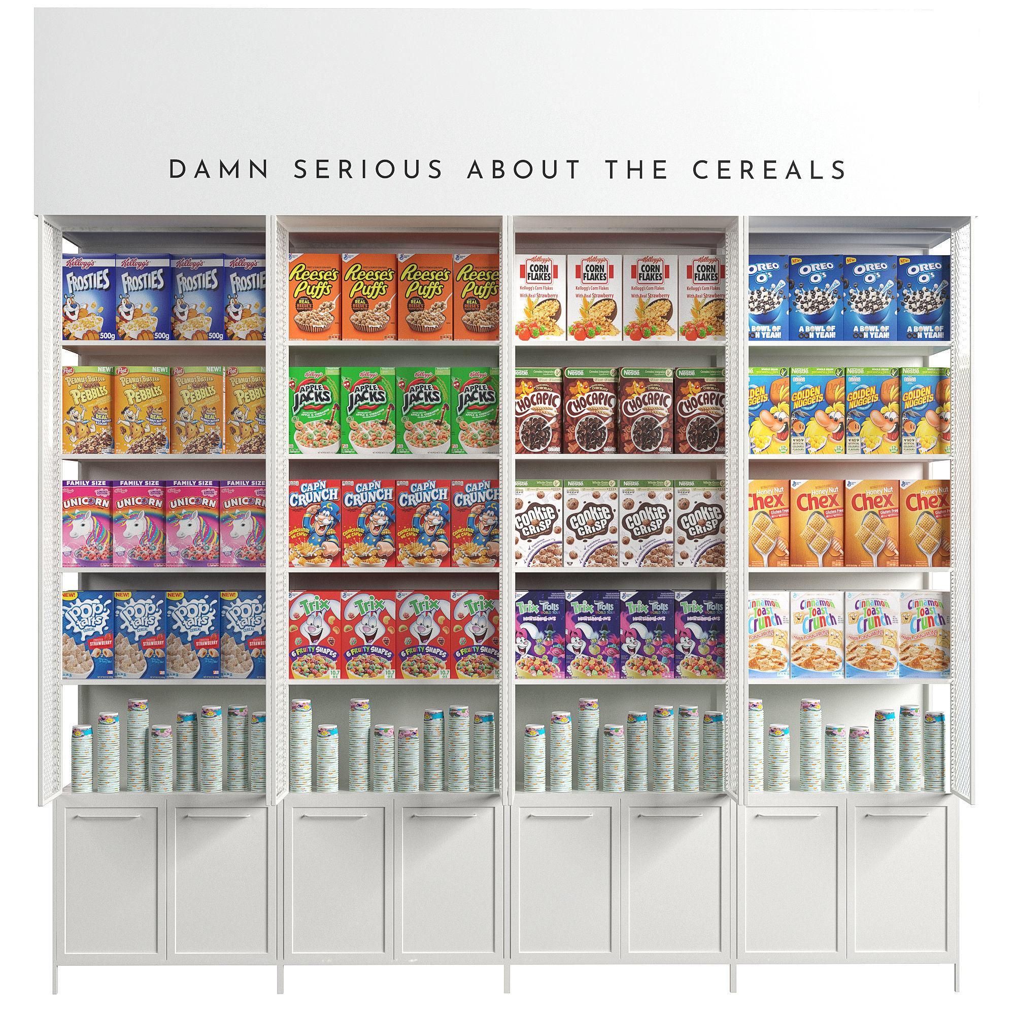 3D model cereal shelf VR / AR / low-poly | CGTrader