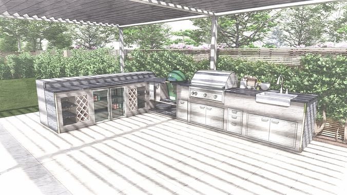 Outdoor Kitchen 3D model | CGTrader