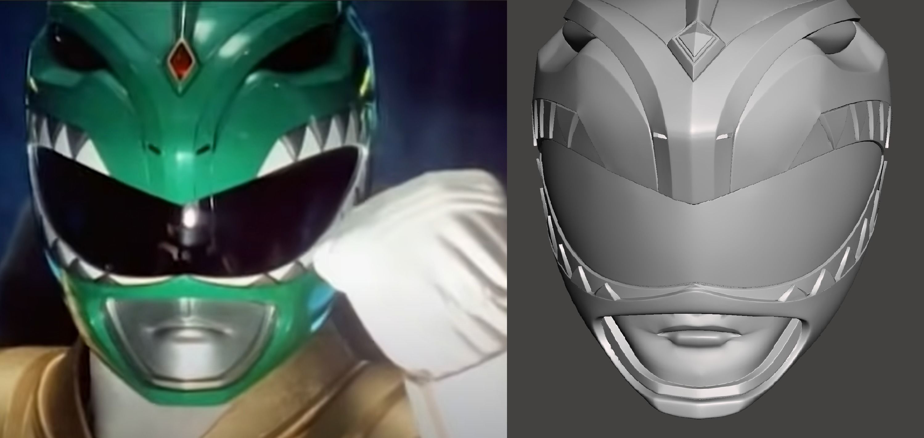 Green Power Ranger Helmet 3D model 3D printable | CGTrader