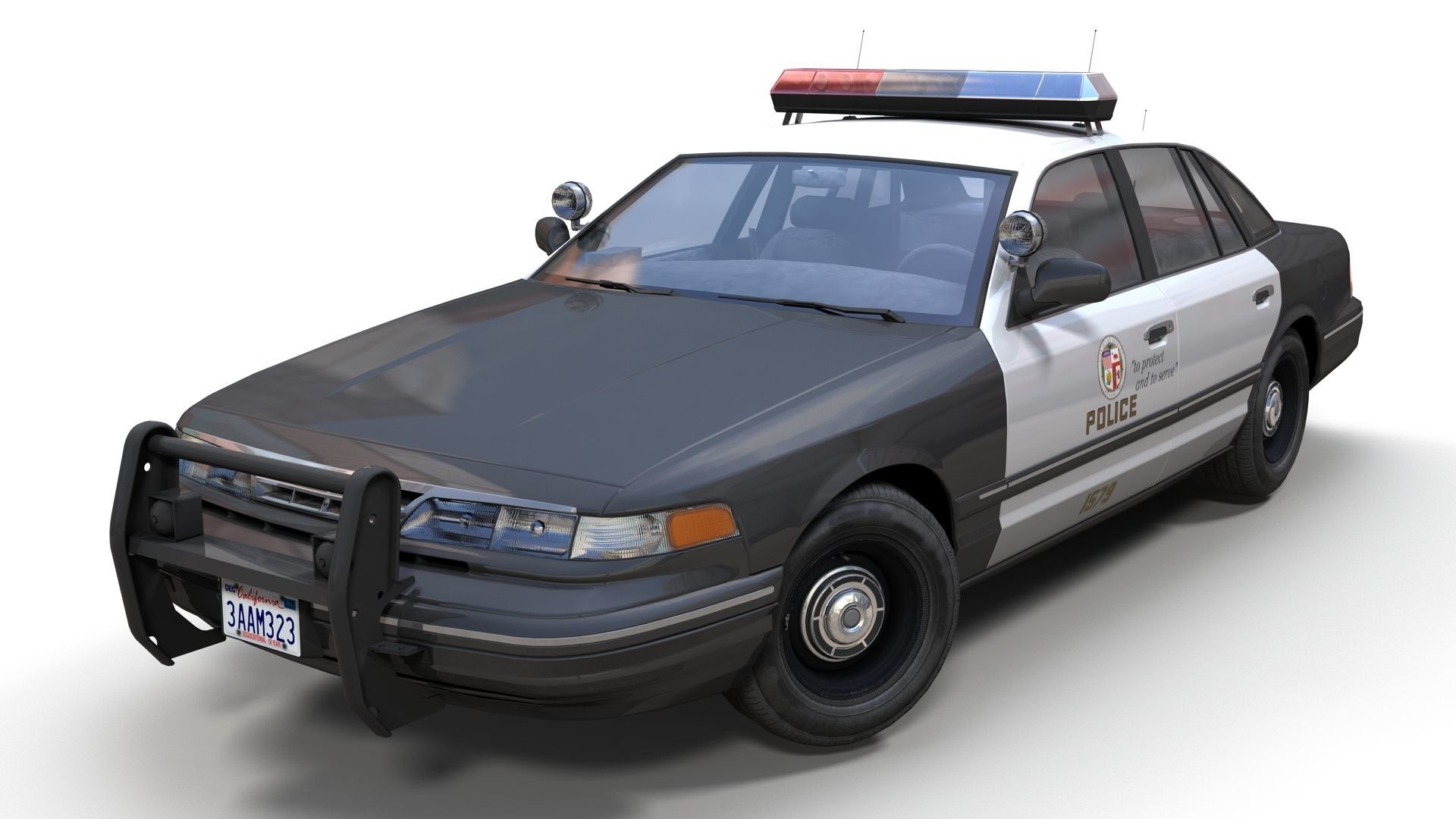 3D model American 90s police car VR / AR / low-poly | CGTrader