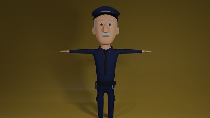 3D model Policeman cartoon man VR / AR / low-poly | CGTrader
