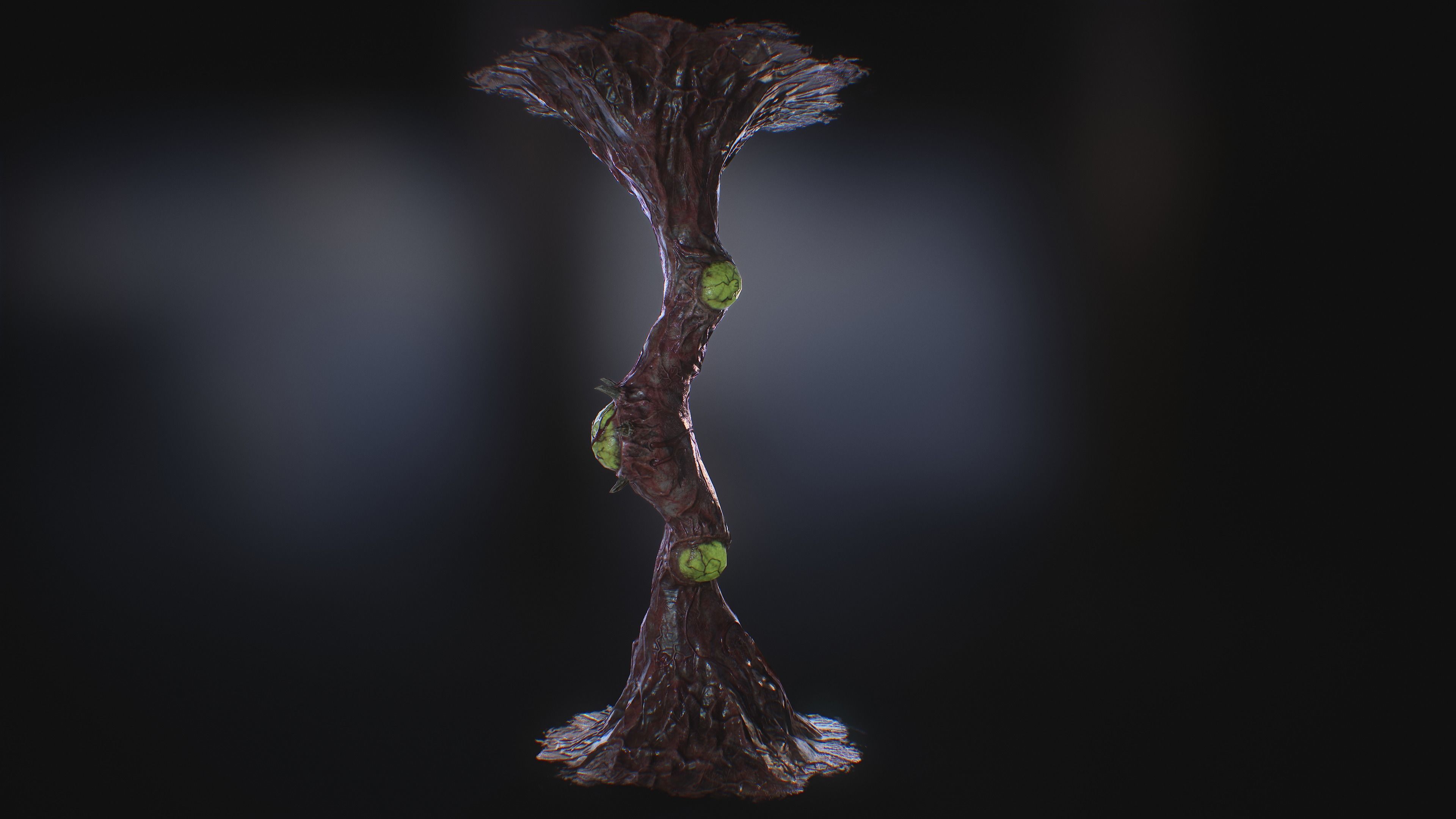 3D model Alien biomass corruption plant Low-poly 3D model VR / AR / low ...