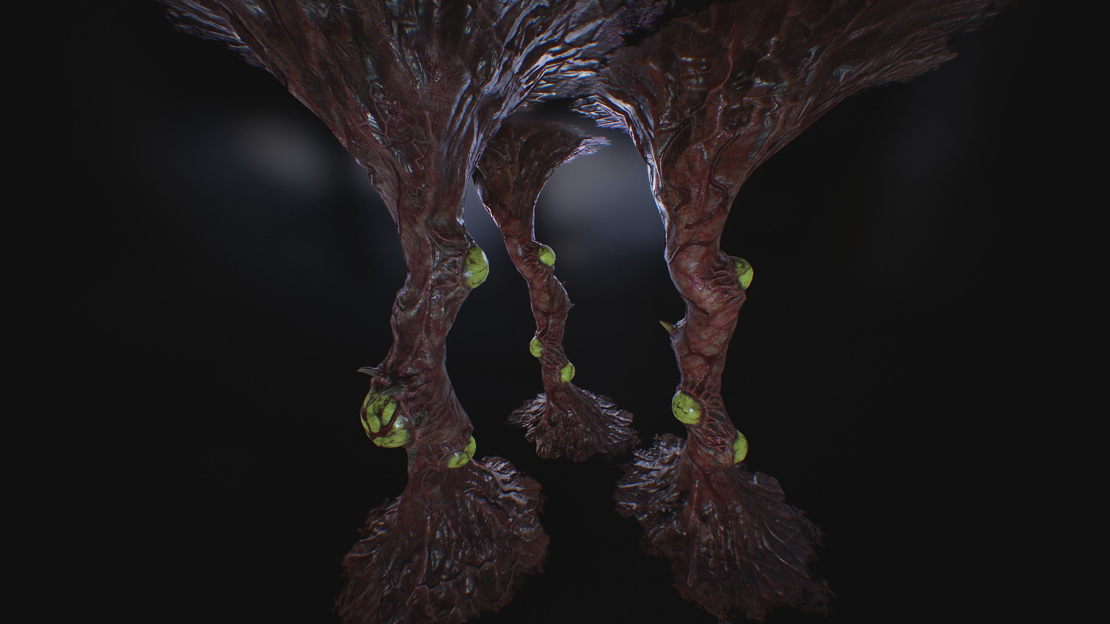 3D model Alien biomass corruption plant Low-poly 3D model VR / AR / low ...