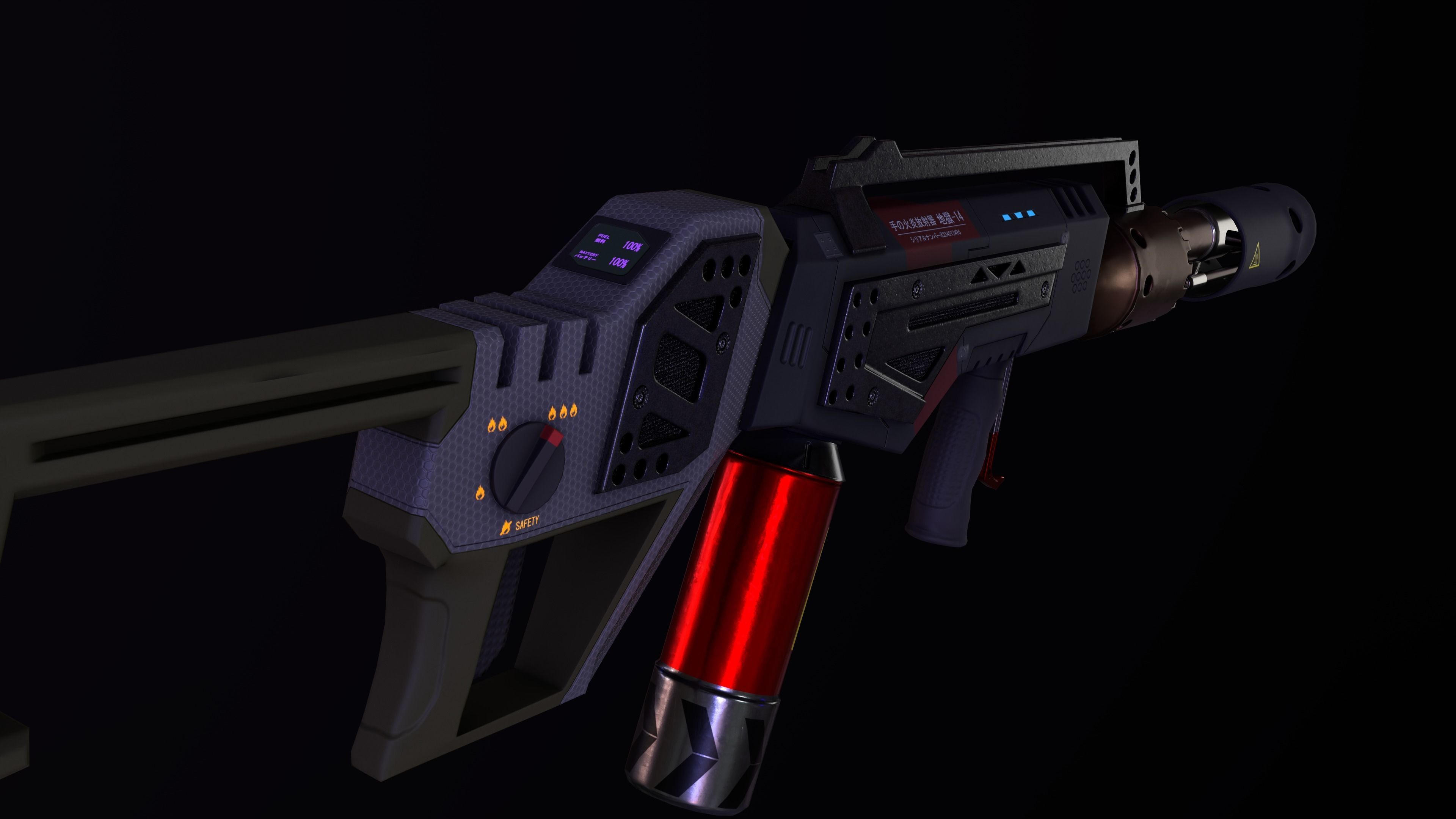 3D model Gameready PBR Hand Flamethrower VR / AR / low-poly | CGTrader