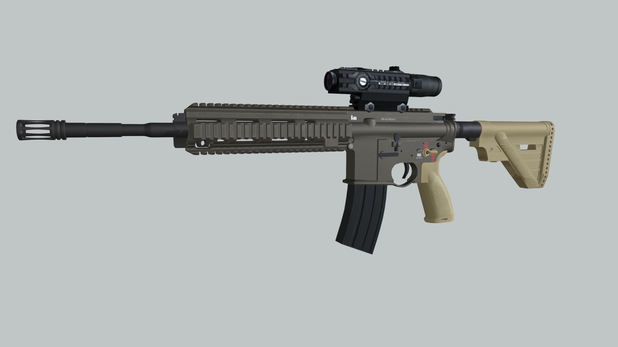 3d model HK416 A5 with scope 3D model | CGTrader