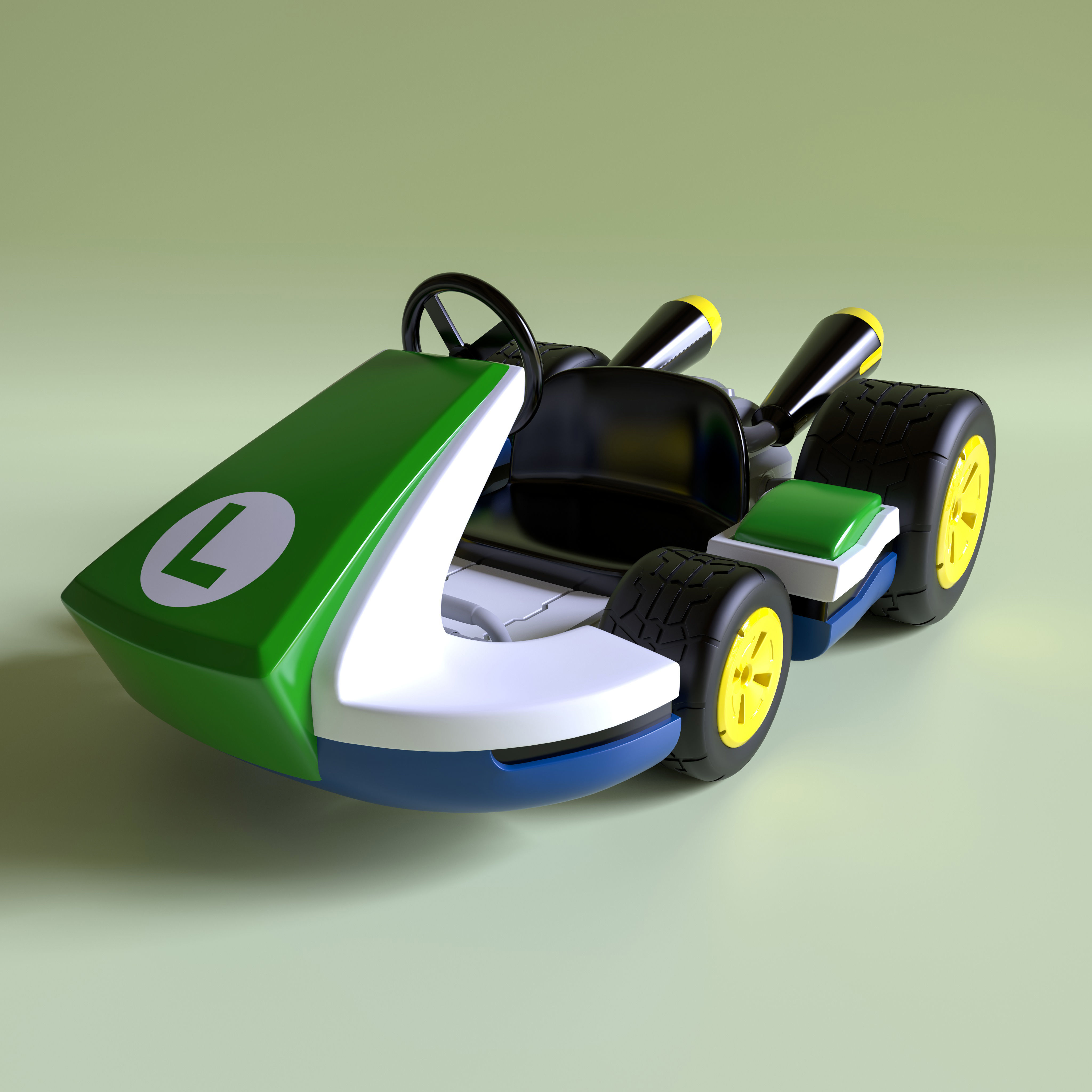Mario Kart 3D model animated rigged | CGTrader