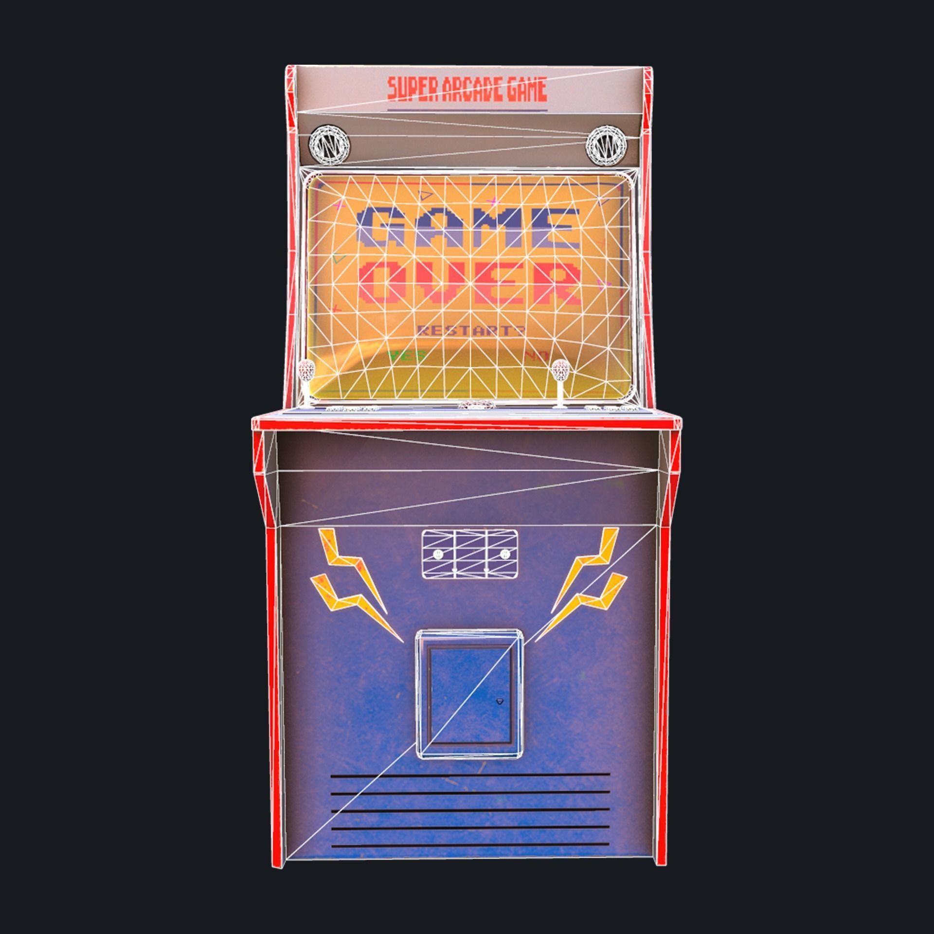 Almost new retro arcade game machine Low-poly free VR / AR / low-poly ...