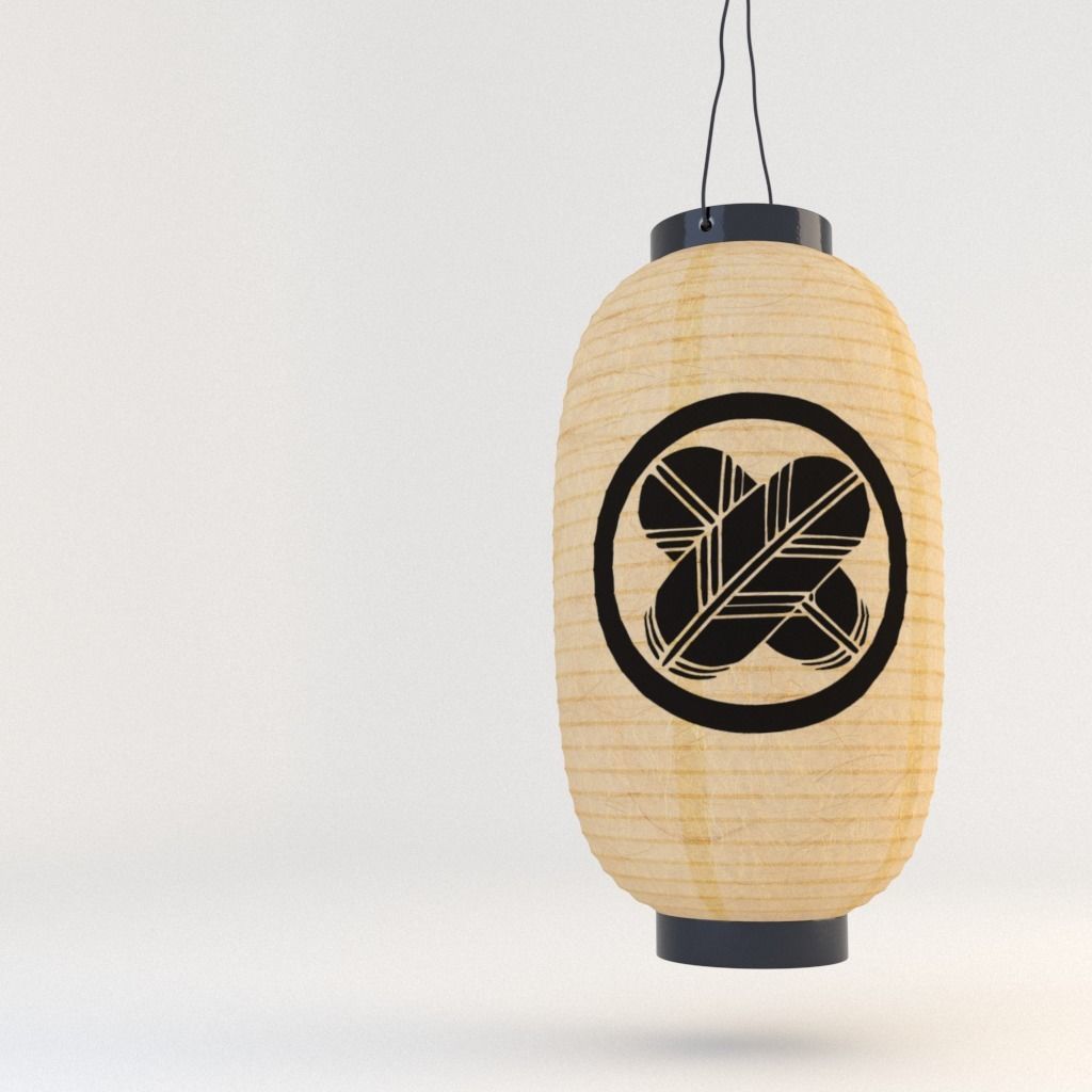 Japanese Lantern - Chochin Takanoha Crest 3D model | CGTrader