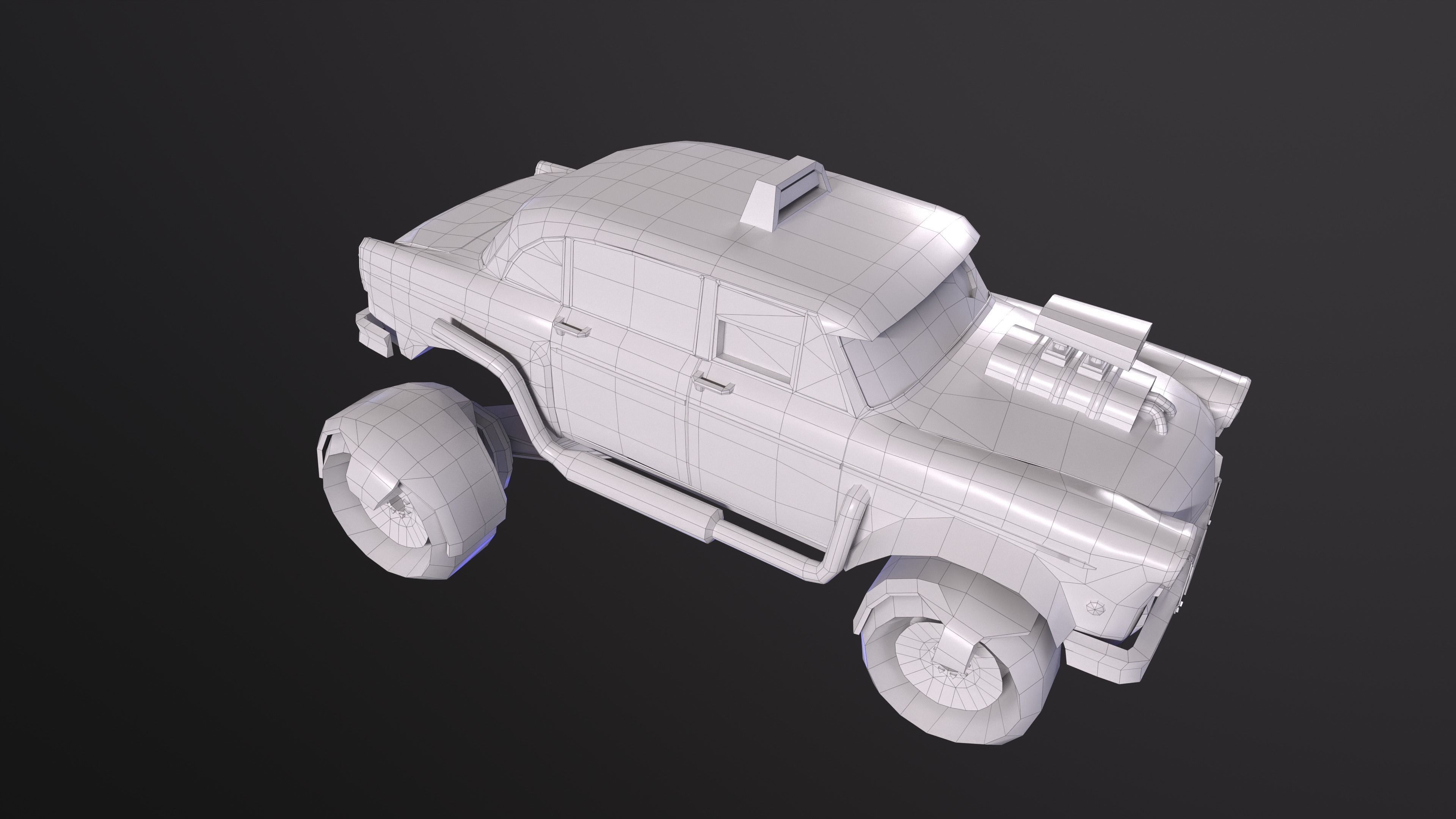 3D model CyberPunk Car Low-poly 3D model sci fi pbr VR / AR / low-poly ...