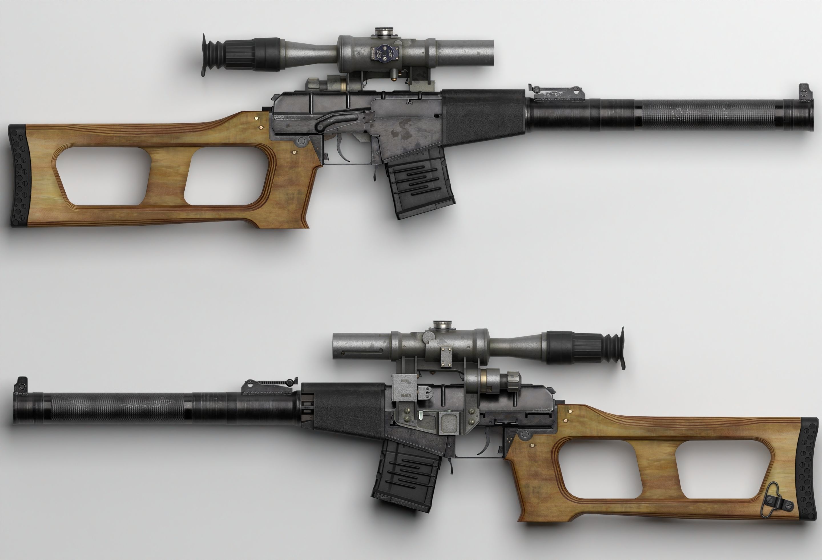 3D model Sniper Rifle VSS Vintorez Wich PSO-1 VR / AR / low-poly | CGTrader
