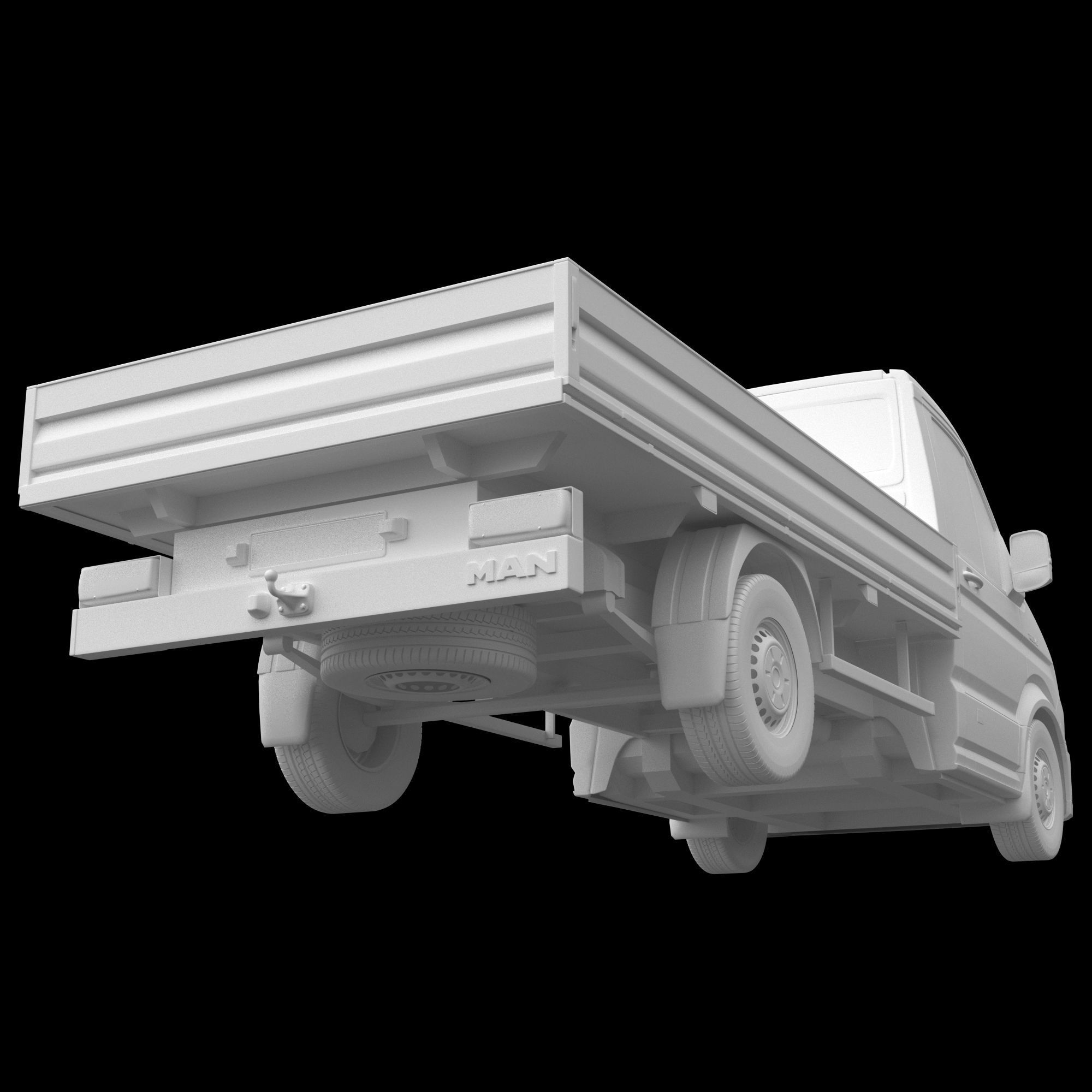 MAN TGE Flatbed Truck 3D model | CGTrader