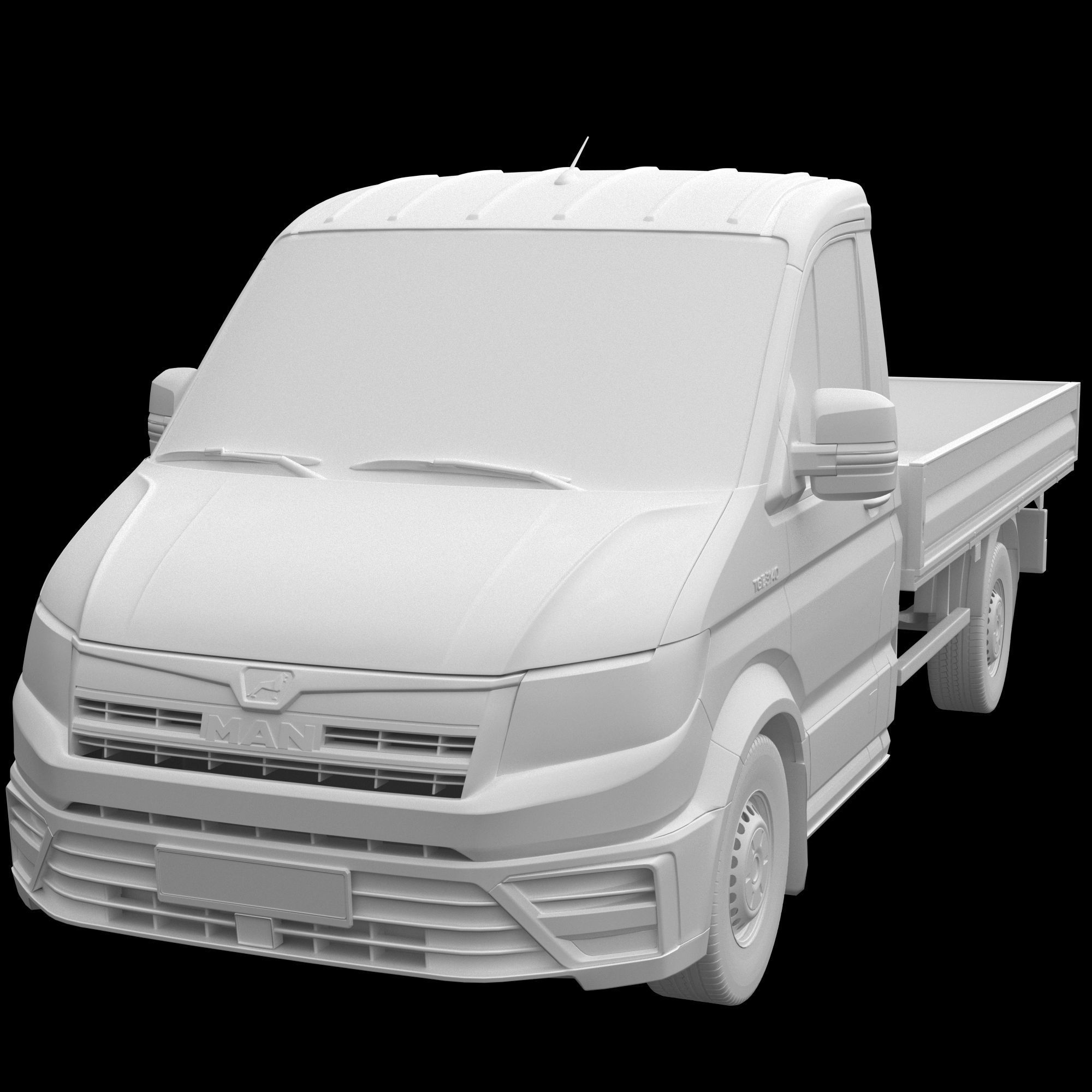 MAN TGE Flatbed Truck 3D model | CGTrader