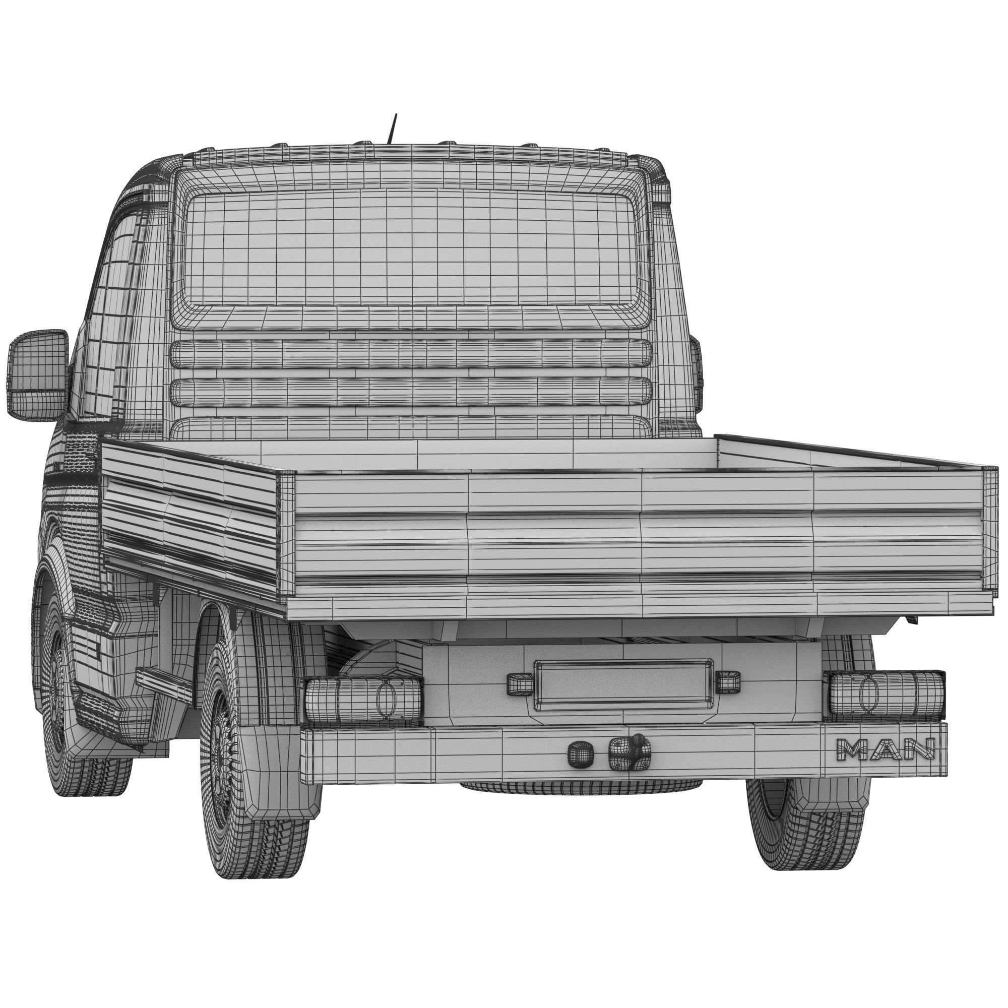 MAN TGE Flatbed Truck 3D model | CGTrader