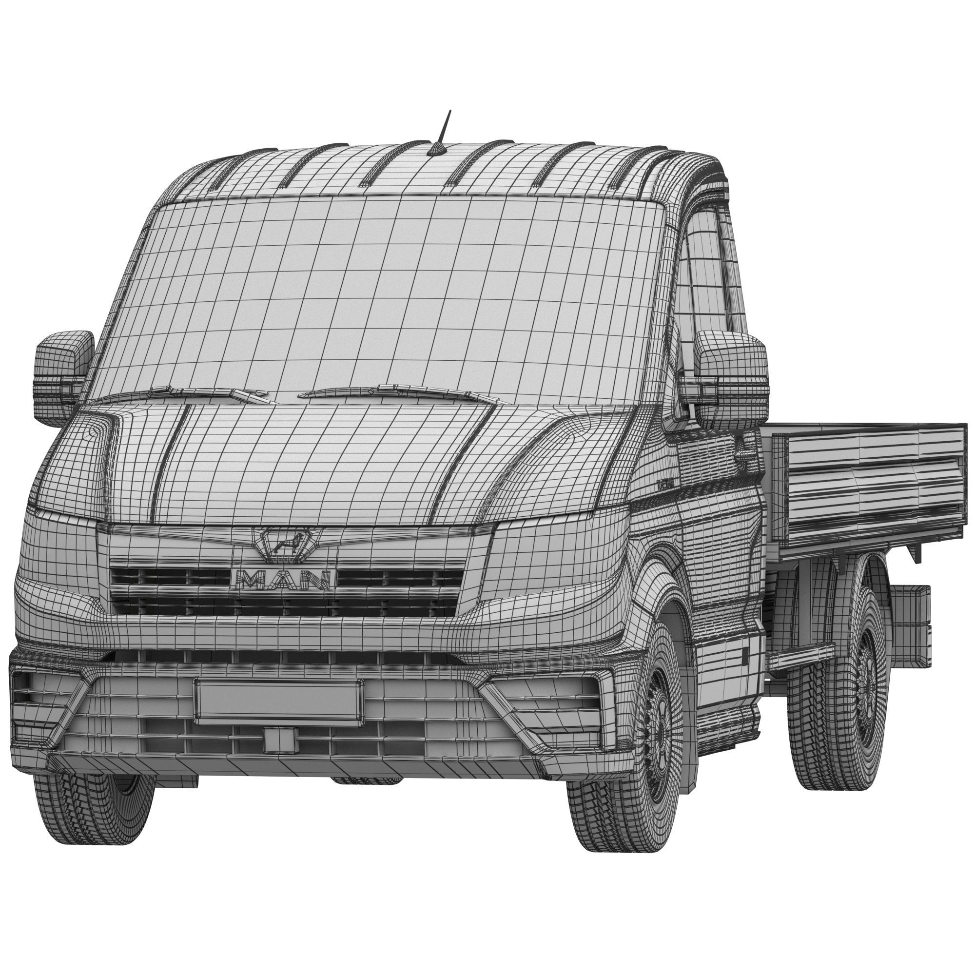 MAN TGE Flatbed Truck 3D model | CGTrader