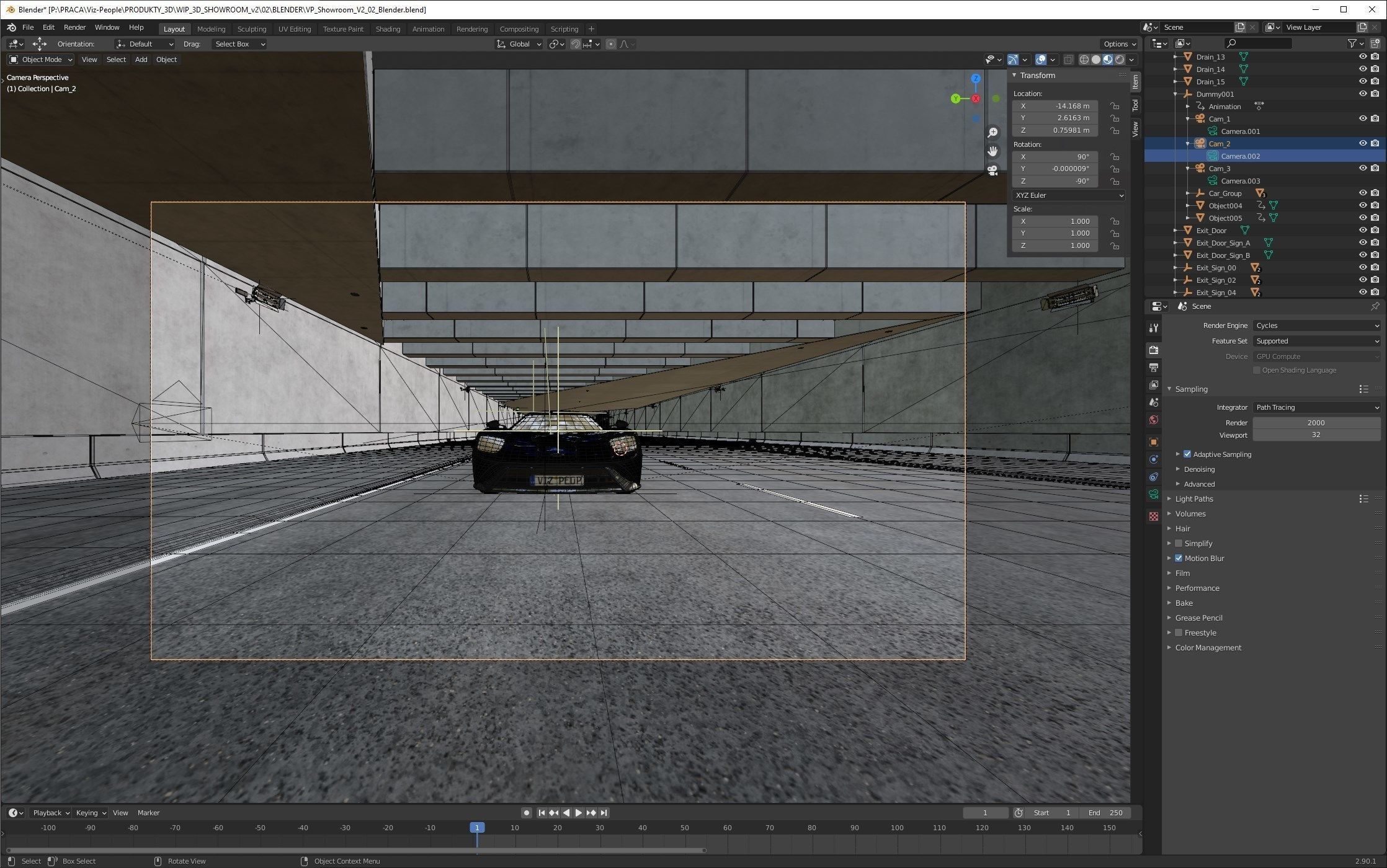 Tunel scene for car rendering for Blender SWR2 3D model | CGTrader