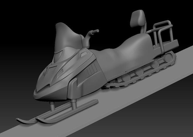 Snowmobile model HI POLY 3D model 3D printable | CGTrader