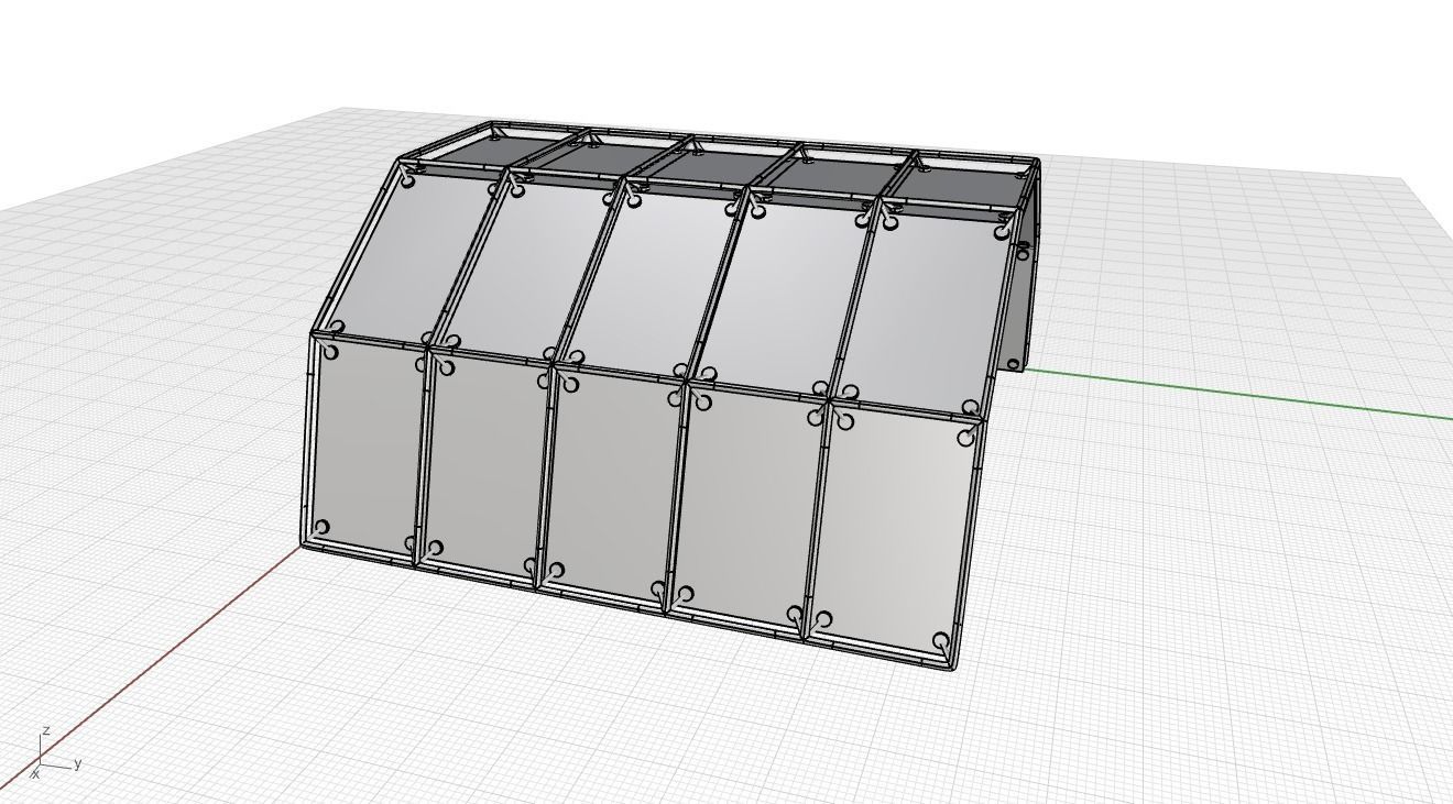 Arched structure wireframe with connections and glass panels 3D model ...