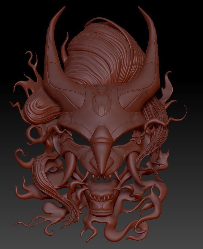 Japanese mask Hannya HI POLY 3D model 3D printable | CGTrader