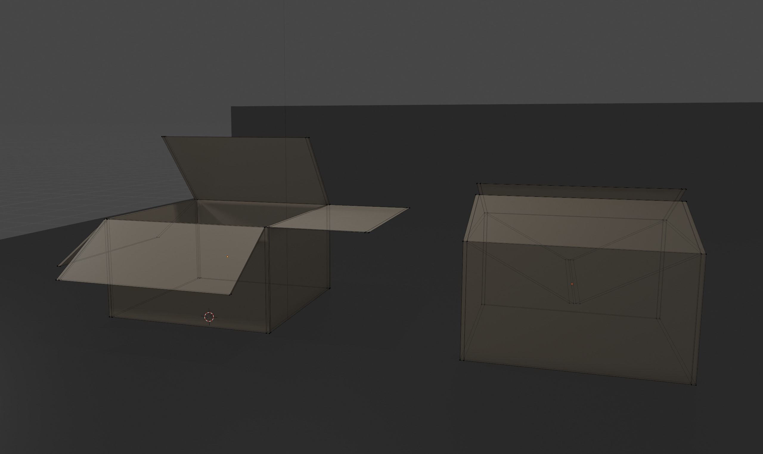 Box Low-poly 3D model two empty cardboard boxes free VR / AR / low-poly ...