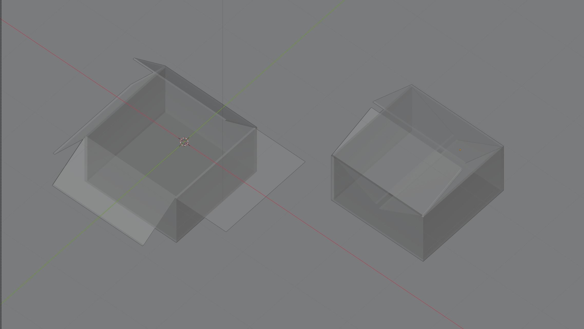 Box Low-poly 3D model two empty cardboard boxes free VR / AR / low-poly ...