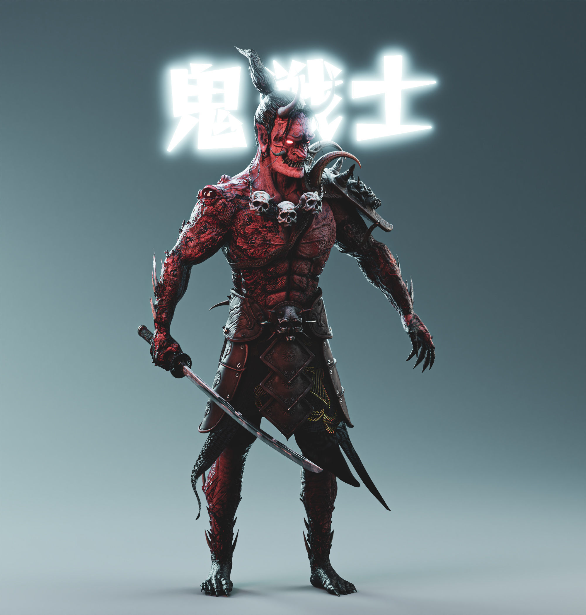 Oni Warrior 3D model | CGTrader