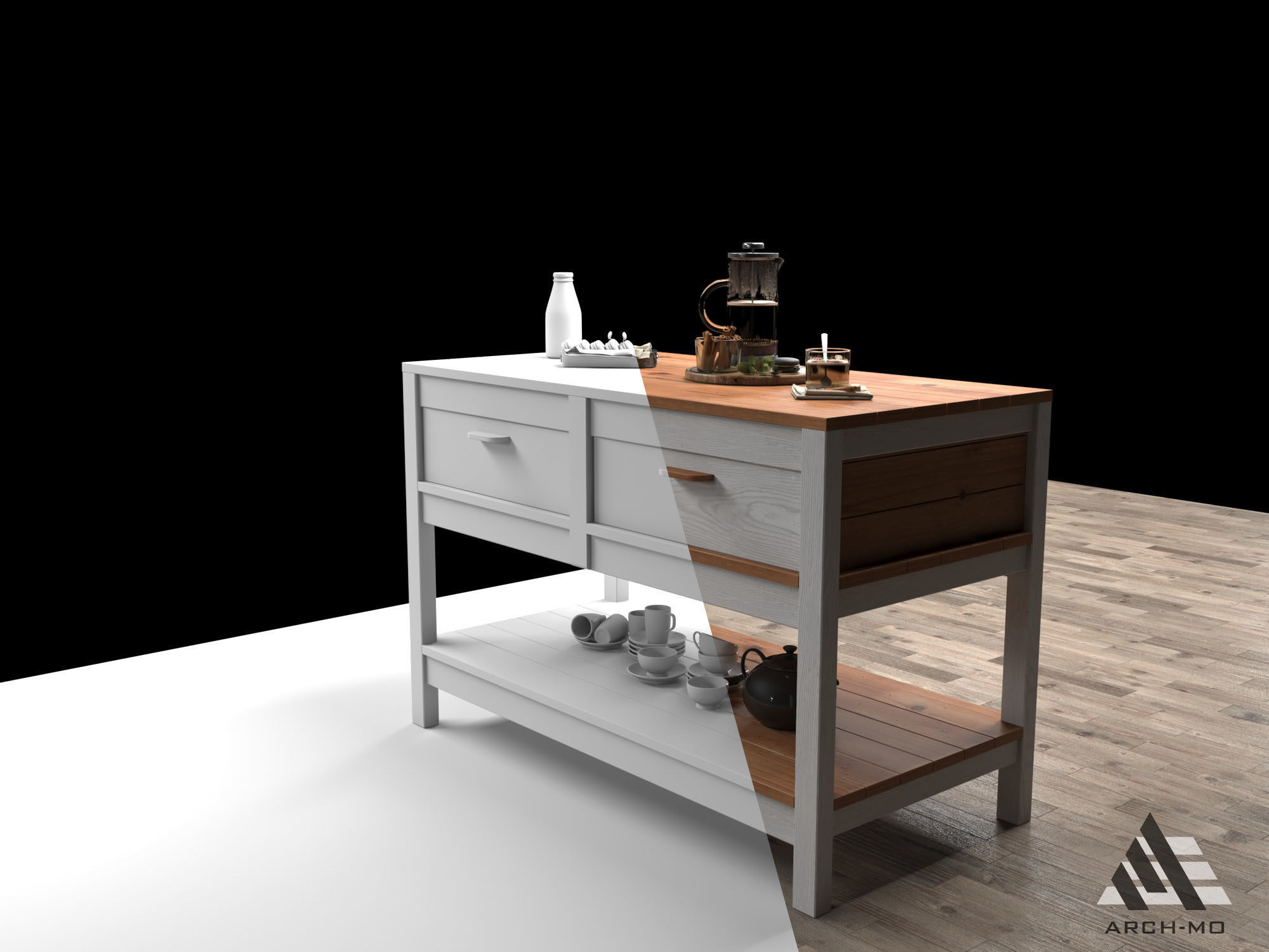 Coffee corner 04- furniture free VR / AR / low-poly 3D model | CGTrader