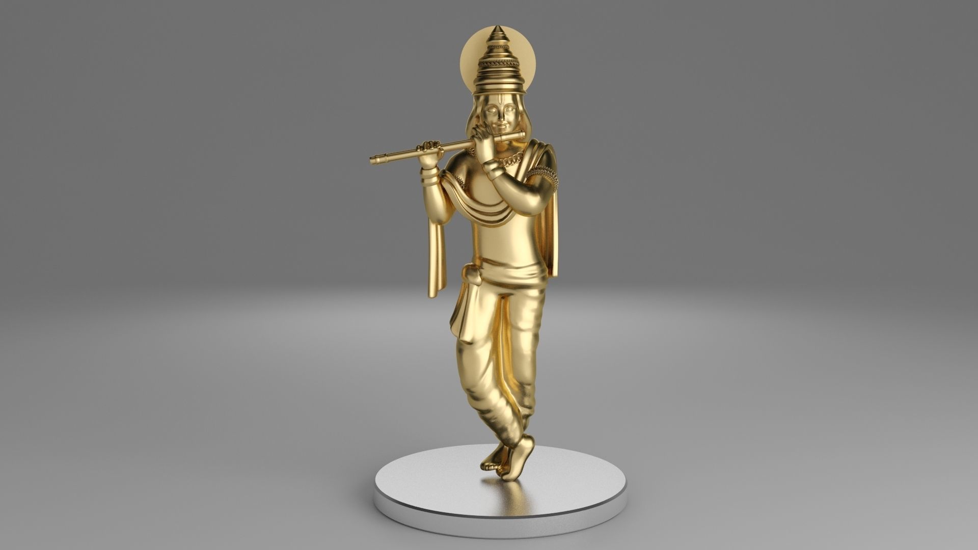 KRISHNA 3D MODEL gold statue of lord 3D model | CGTrader