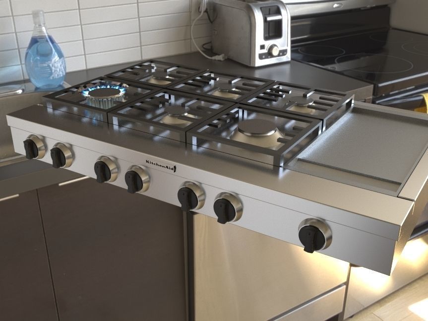 Fogon Estufa Cocina KitchenAid 3D model | CGTrader