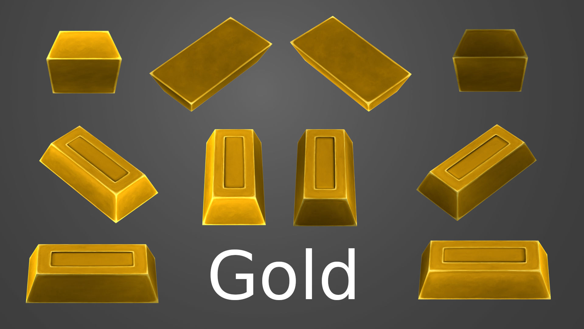 Hand-painted ingots pack free VR / AR / low-poly 3D model | CGTrader