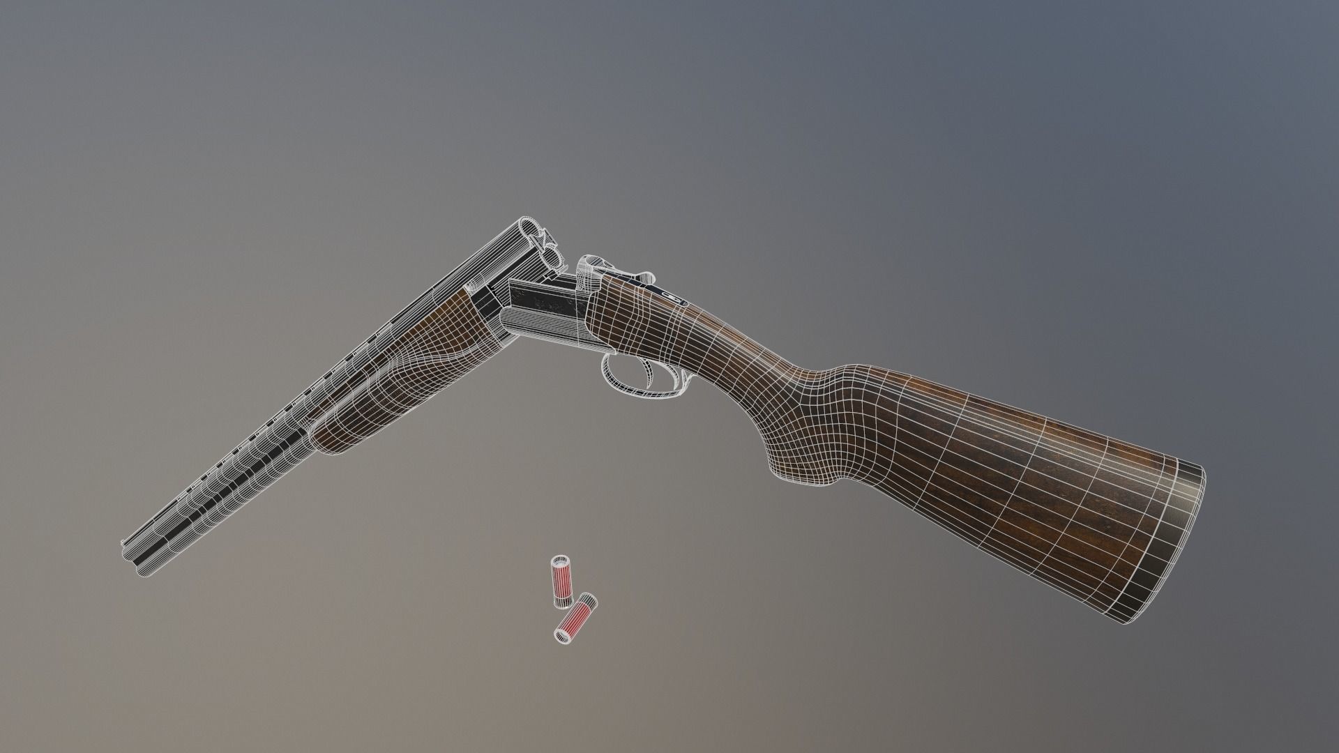 Double barreled shotgun 3D model rigged | CGTrader