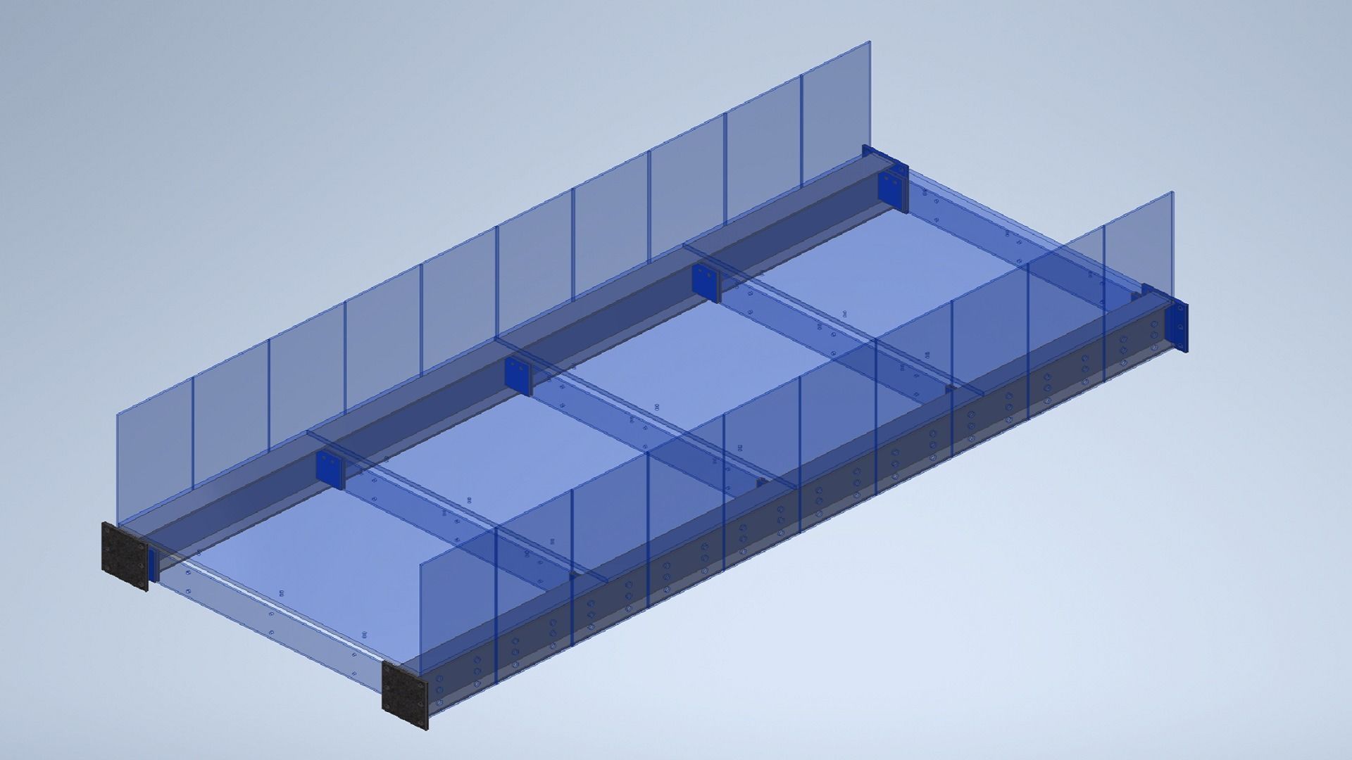 Glass bridge walkway skylight railing steel bridge 3D model 3D ...
