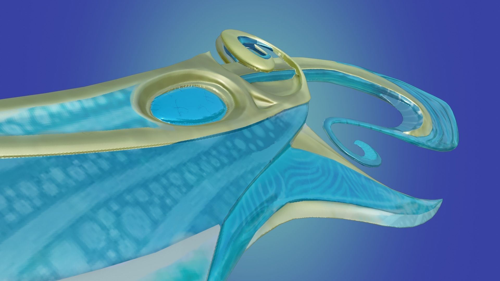 3D model blue dagger PBR low poly game ready VR / AR / low-poly | CGTrader