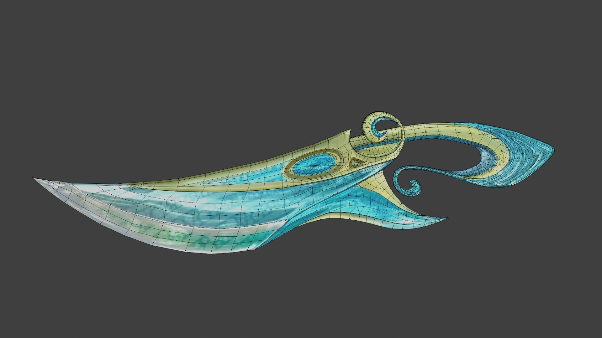 3D model blue dagger PBR low poly game ready VR / AR / low-poly | CGTrader