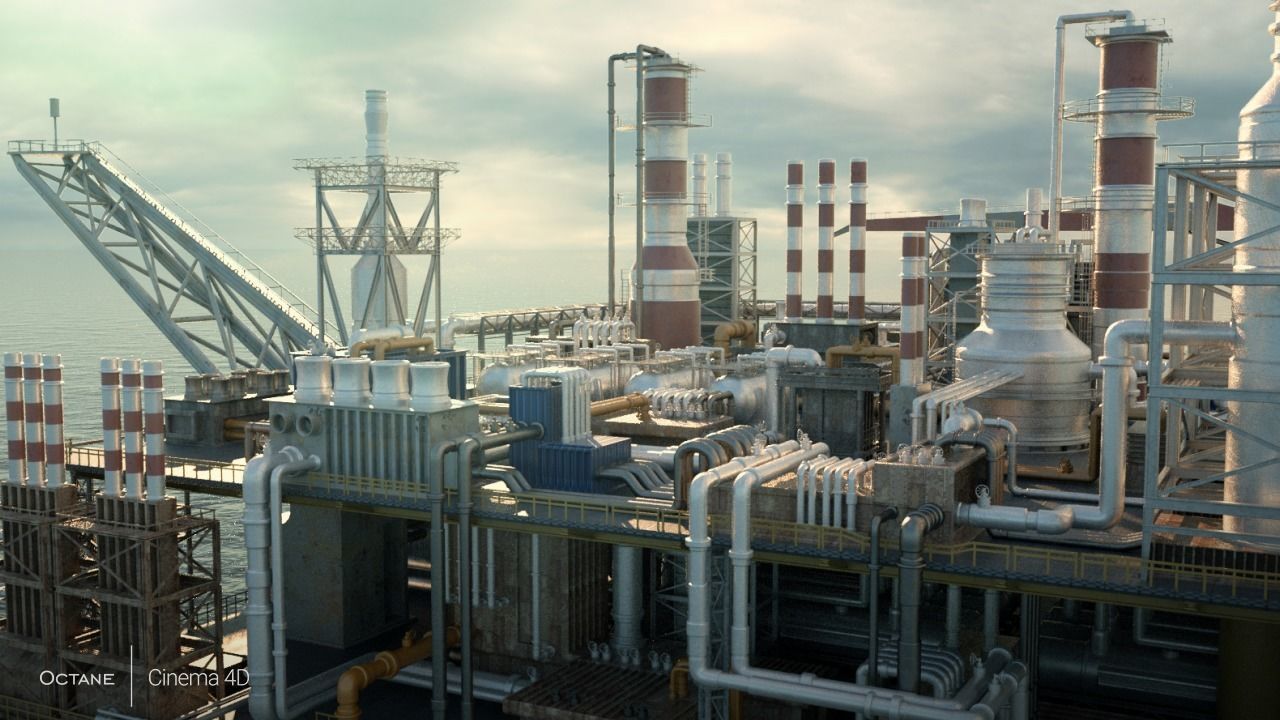 Solan oil platform 3D model | CGTrader