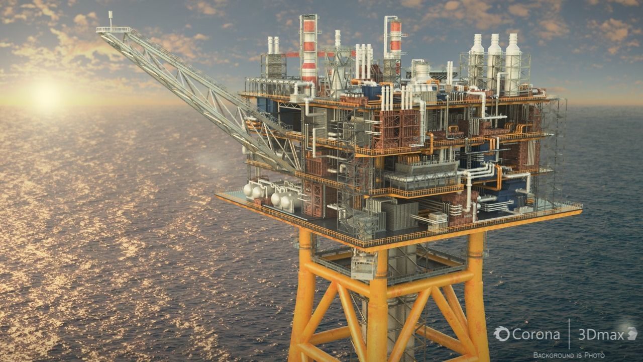 Solan oil platform 3D model | CGTrader