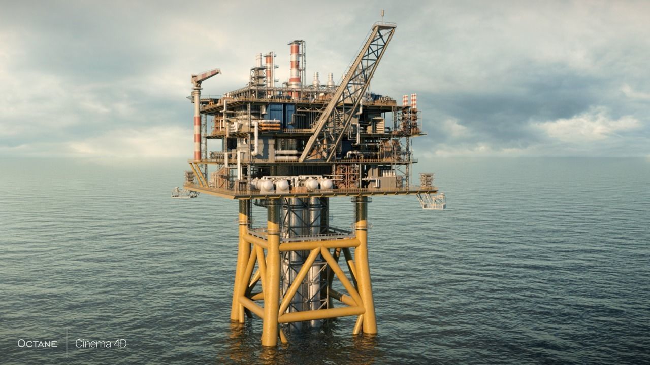 Solan oil platform 3D model | CGTrader