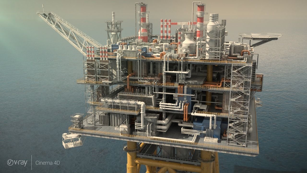 Solan oil platform 3D model | CGTrader