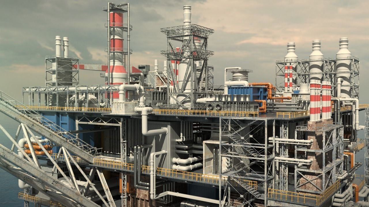 Solan oil platform 3D model | CGTrader