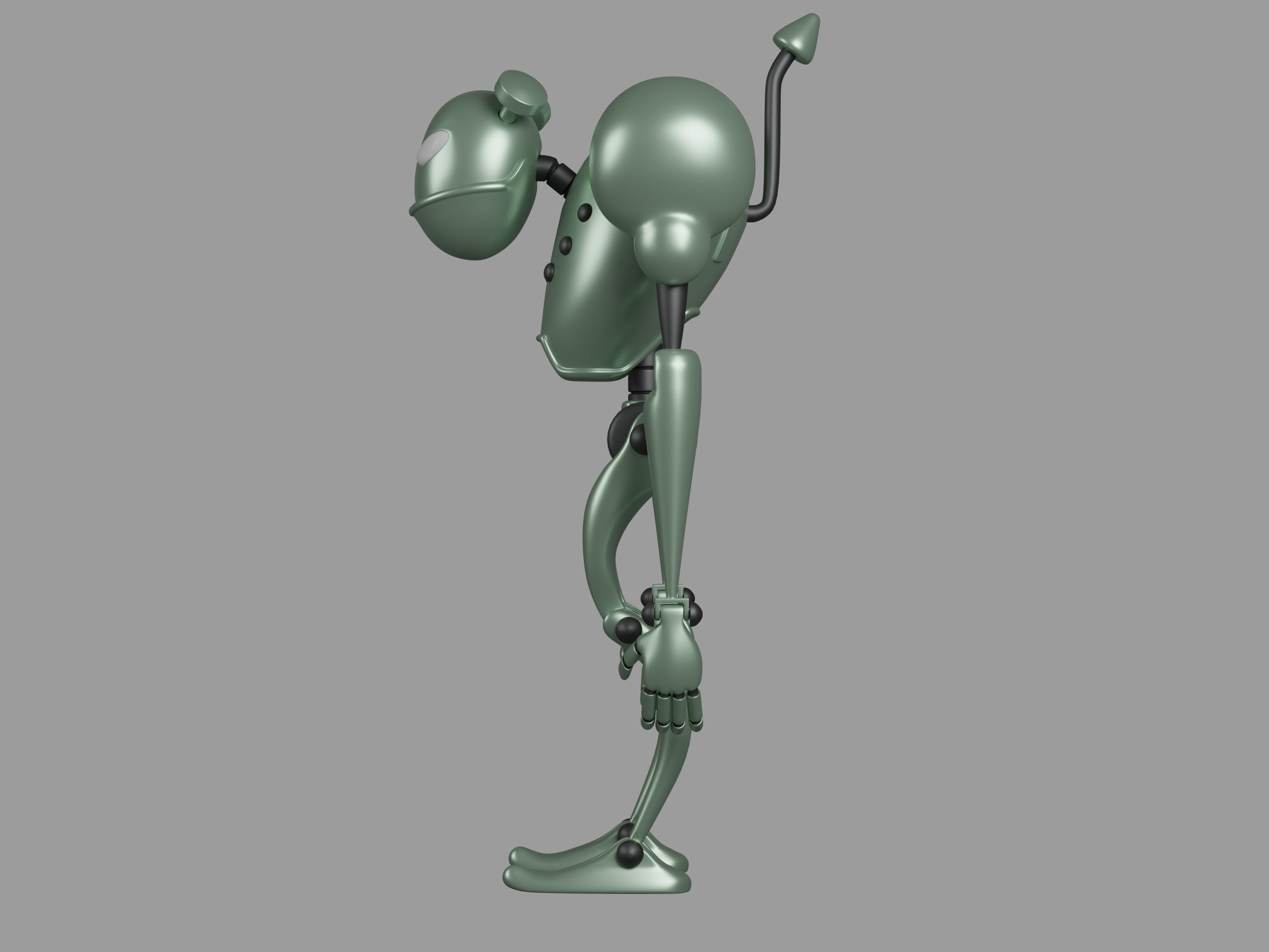 Curved shape robot characters base mesh Low-poly 3D model 3D model ...