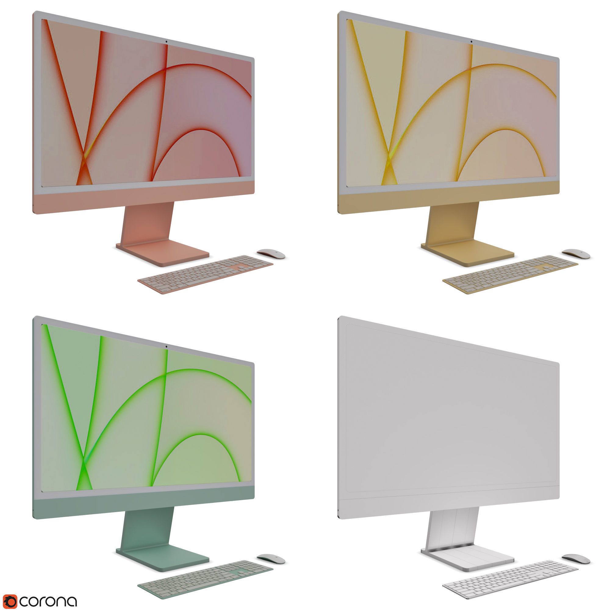 New iMac M1 All Colors 3D model | CGTrader