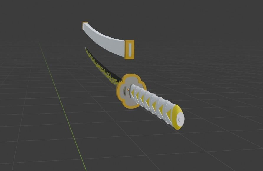 3D model Demon Slayer - Zenitsu Nichirin blade - Sword VR / AR / low ...