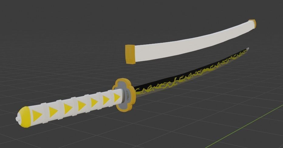 3D model Demon Slayer - Zenitsu Nichirin blade - Sword VR / AR / low ...