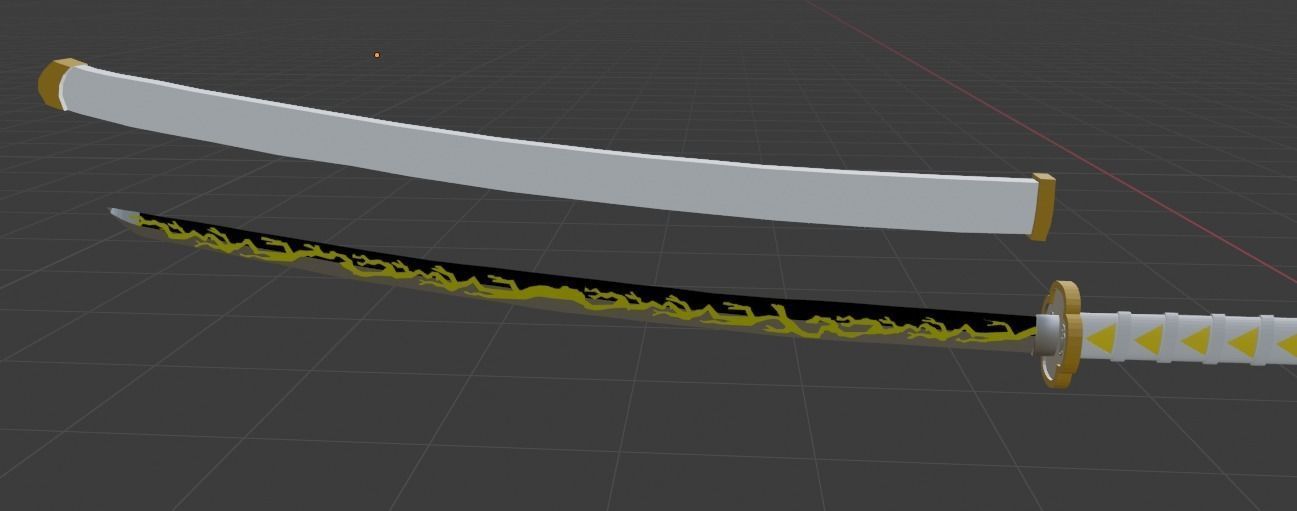 3D model Demon Slayer - Zenitsu Nichirin blade - Sword VR / AR / low ...
