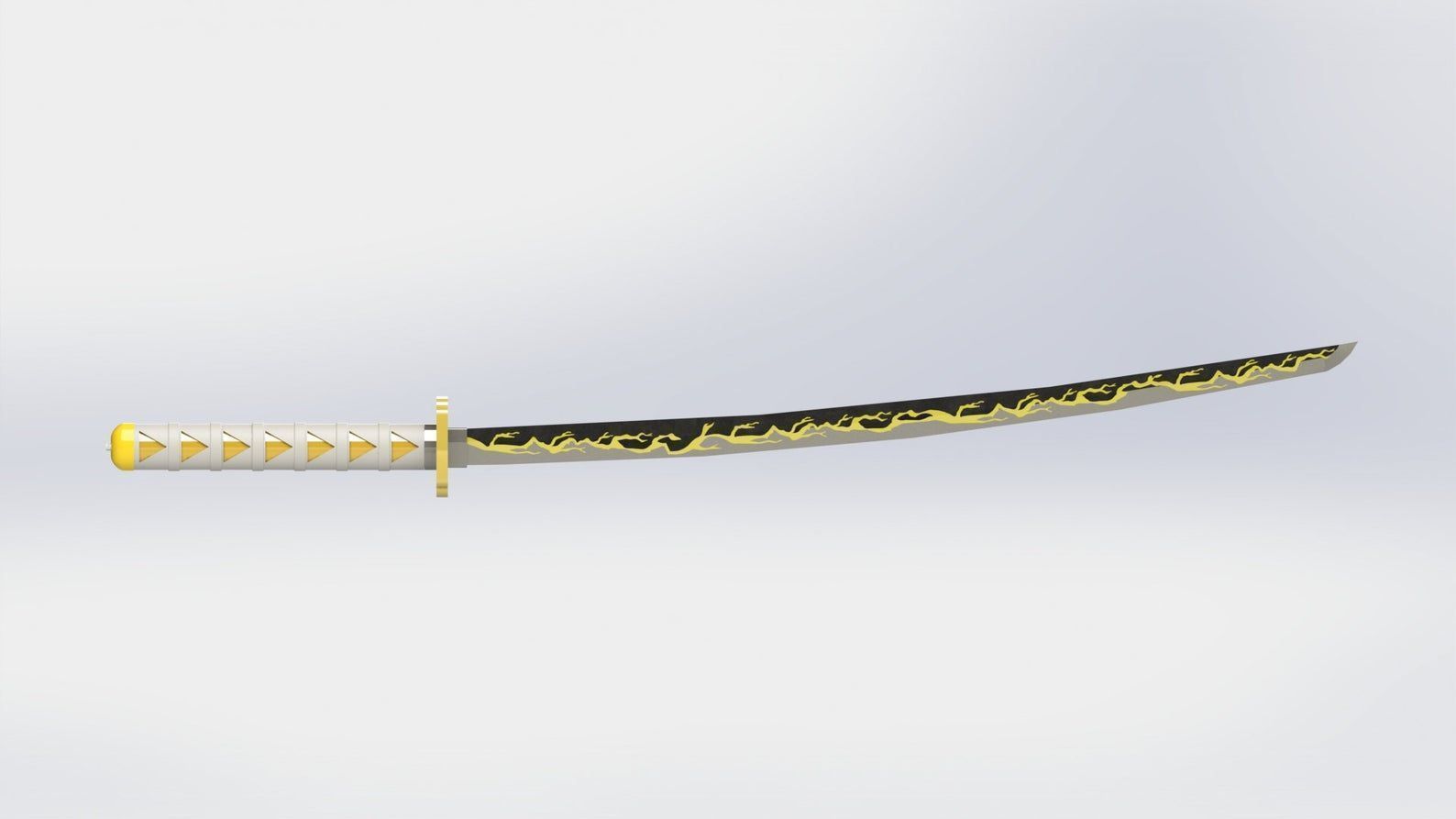 3D model Demon Slayer - Zenitsu Nichirin blade - Sword VR / AR / low ...