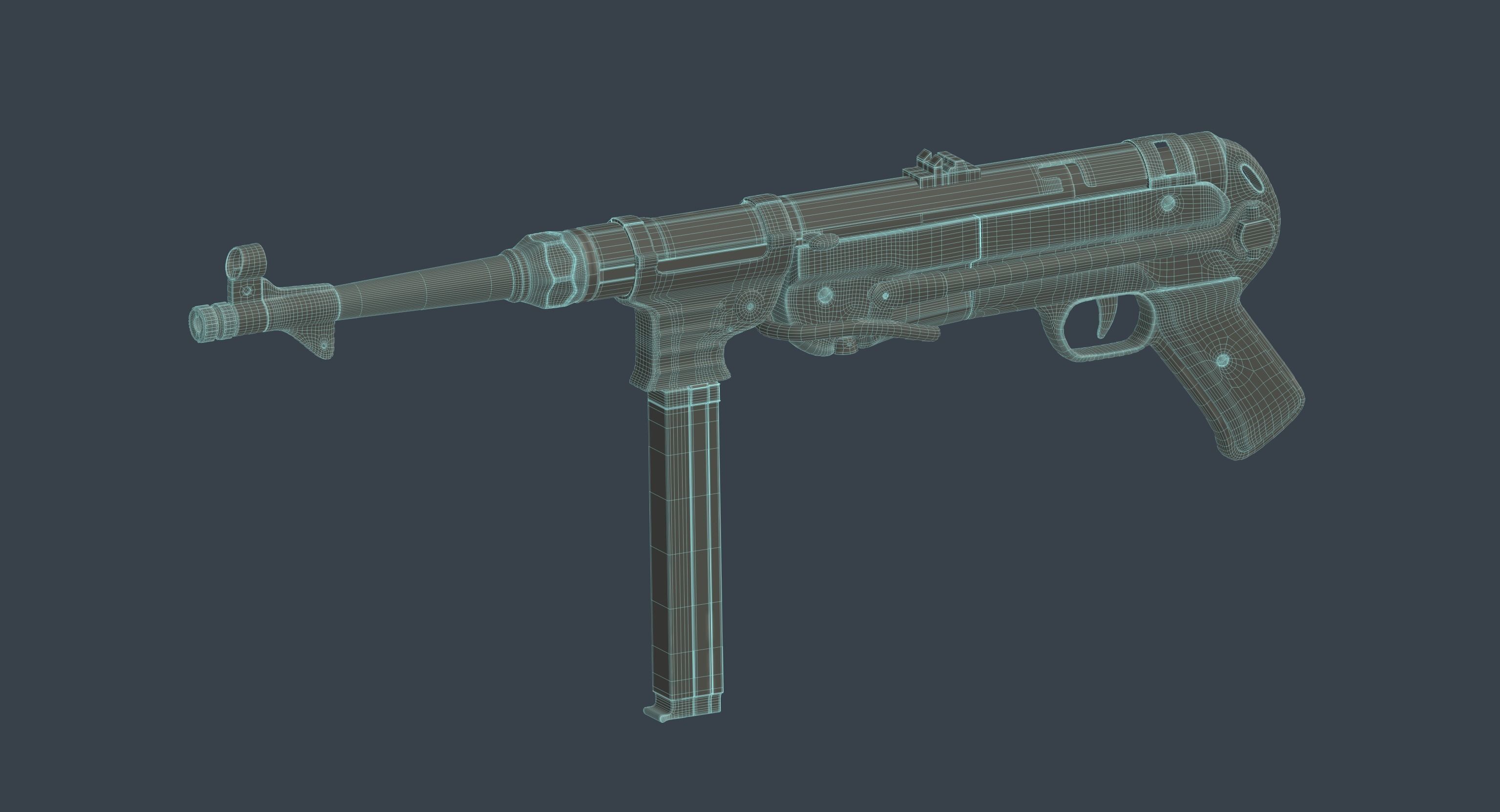 3D model MP40 Submachine Gun Germany World War 2 VR / AR / low-poly ...