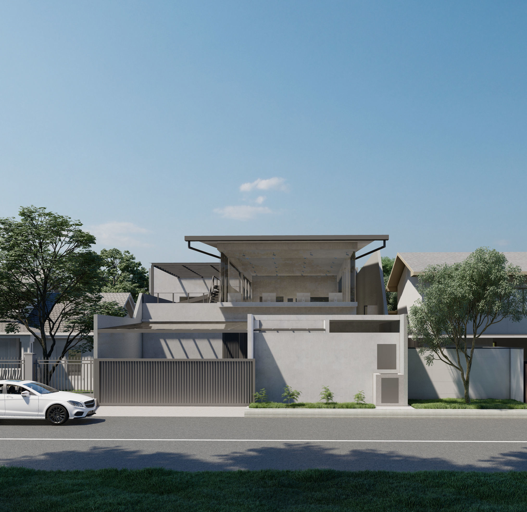 Grey House Exterior 3D model | CGTrader