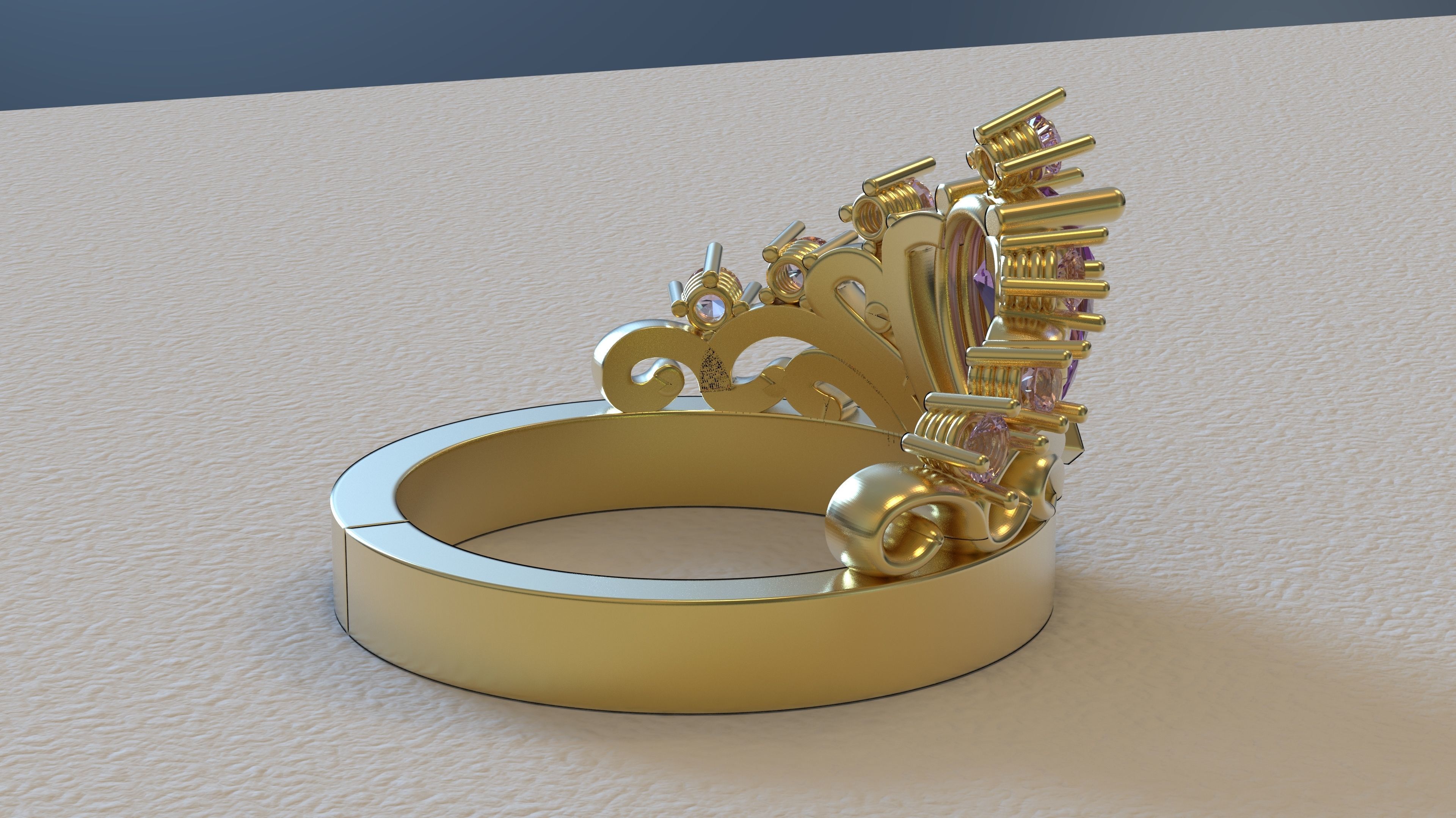 Princess Pear Ring Women free 3D model 3D printable | CGTrader