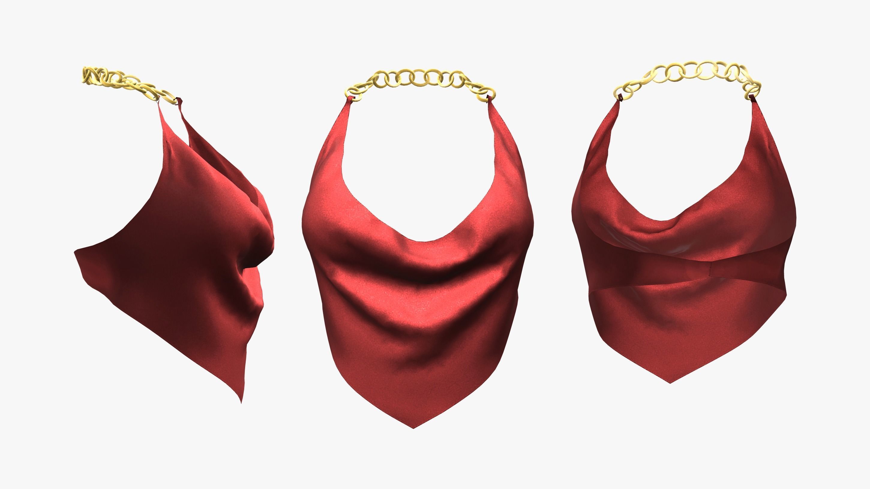 3D model Chain Halter Neck Crop Top VR / AR / low-poly | CGTrader