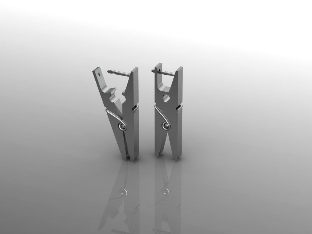 Earrings clothespin ready for 3d print 3D model 3D printable | CGTrader